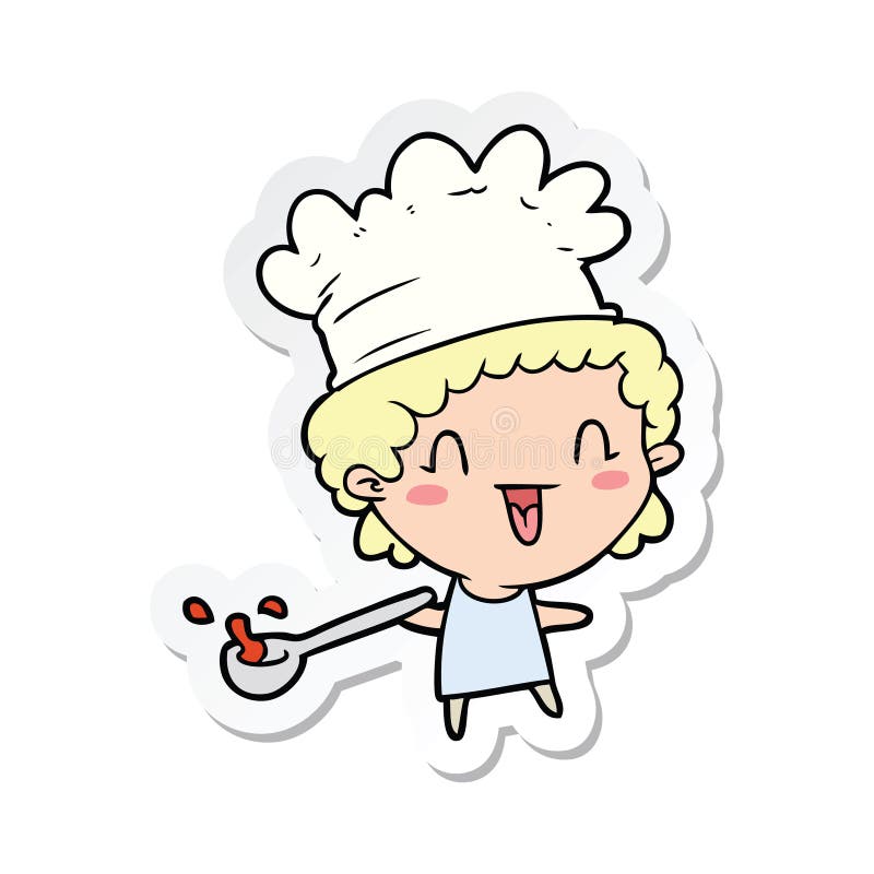 A Creative Sticker of a Cartoon Chef Stock Vector - Illustration of ...