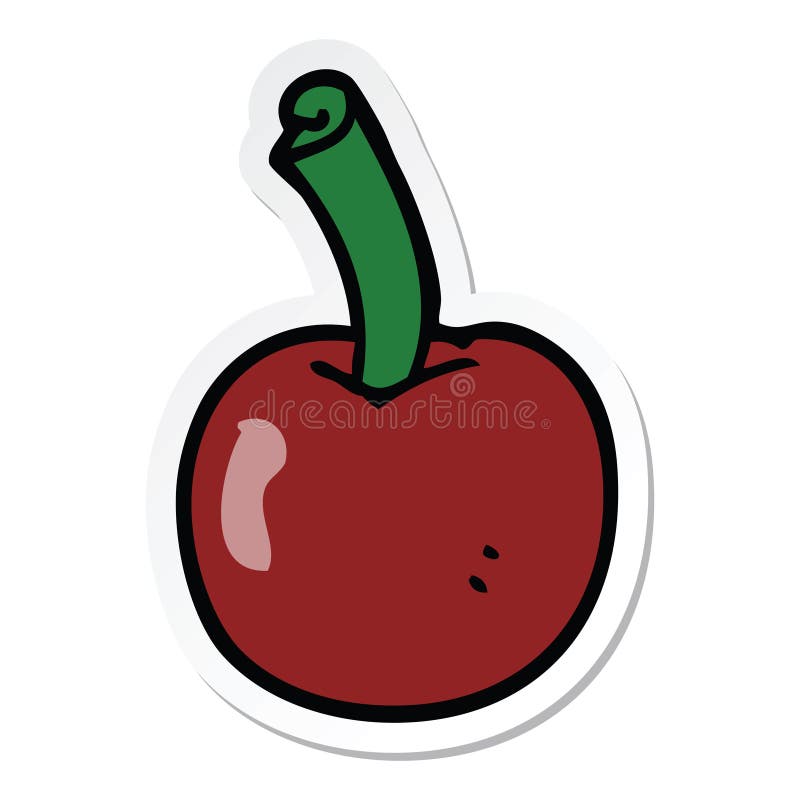A Creative Sticker of a Cartoon Cherry Stock Vector - Illustration of ...