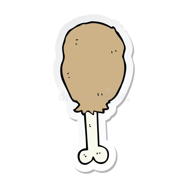 A Creative Sticker of a Cartoon Chicken Leg Stock Vector - Illustration ...