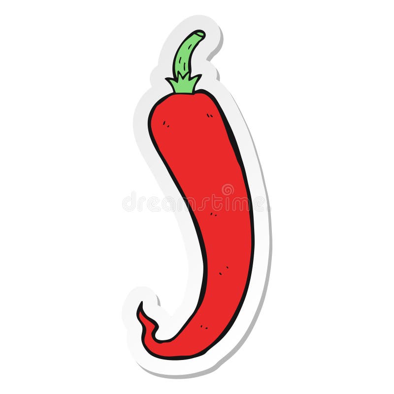 A Creative Sticker of a Cartoon Chilli Pepper Stock Vector ...