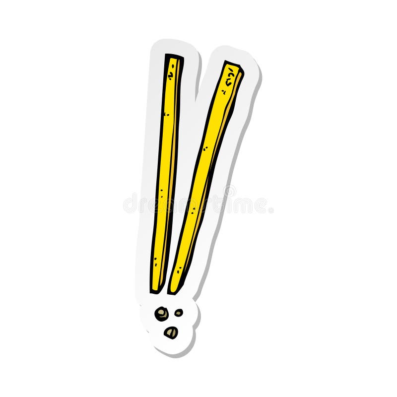 A Creative Sticker of a Cartoon Chopsticks Stock Vector - Illustration ...