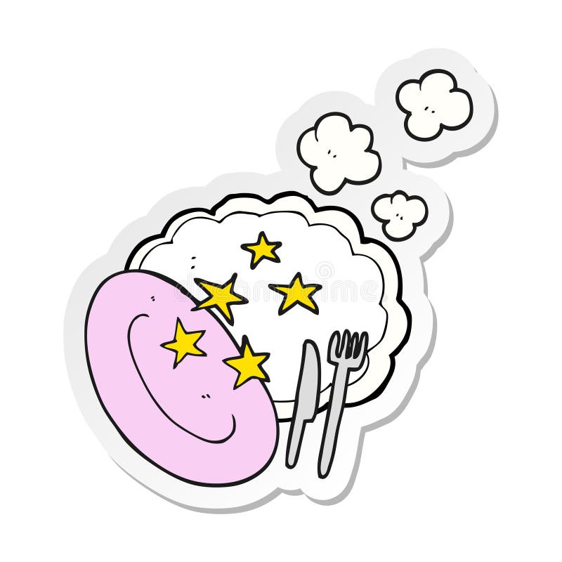 A Creative Sticker of a Cartoon Clean Plate Stock Vector - Illustration ...