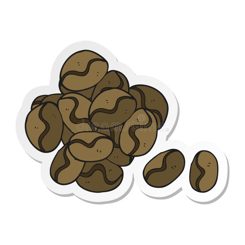 A Creative Sticker of a Cartoon Coffee Beans Stock Vector ...
