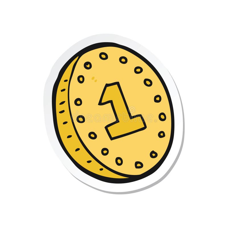 A Creative Sticker of a Cartoon Coin Stock Vector - Illustration of ...
