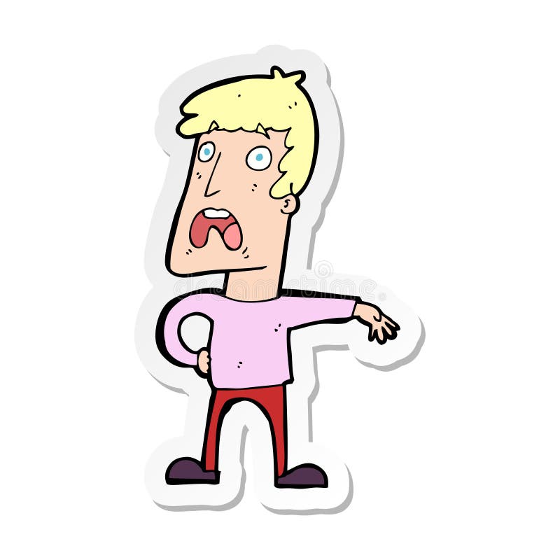 A Creative Sticker of a Cartoon Complaining Man Stock Vector ...