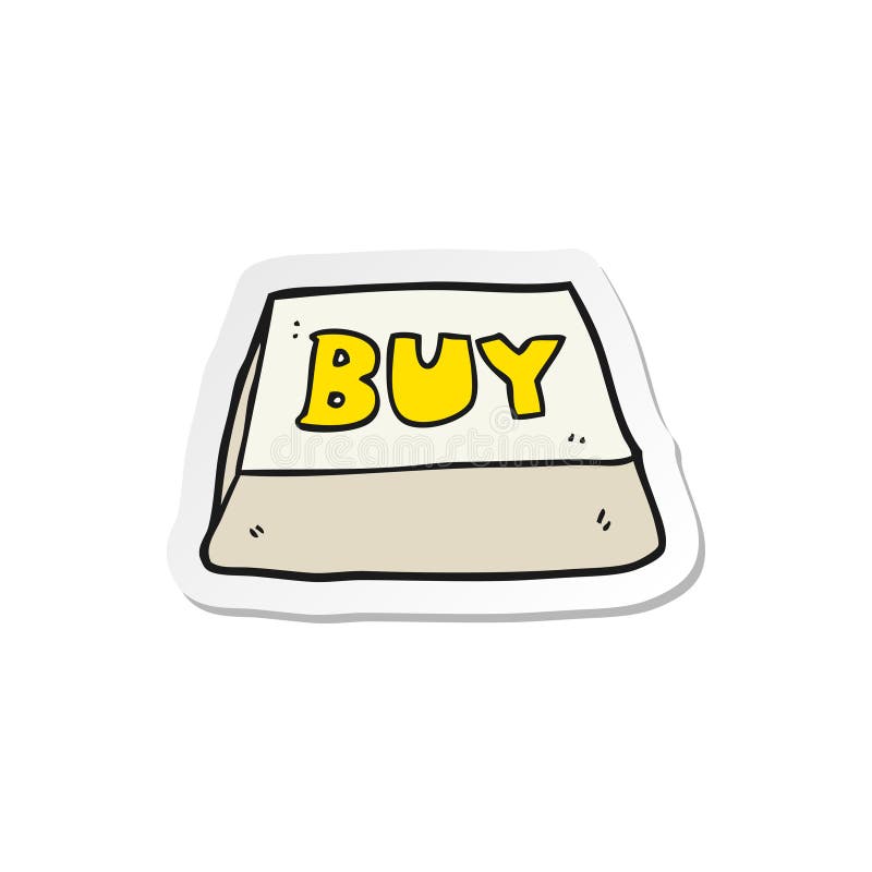 A Creative Sticker of a Cartoon Computer Key Buy Symbol Stock Vector ...