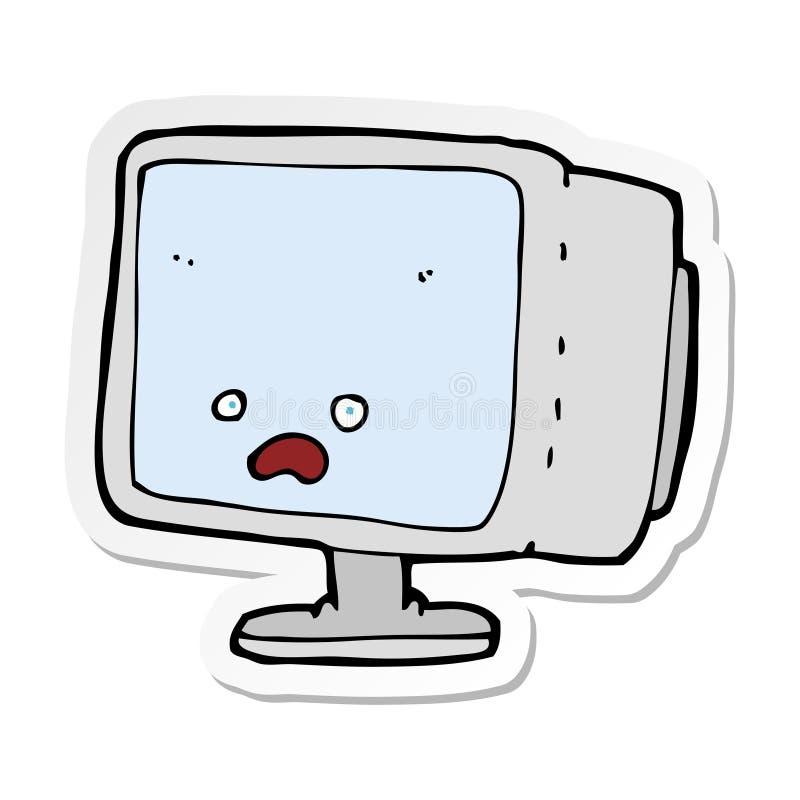 A Creative Sticker of a Cartoon Computer Screen Stock Vector ...