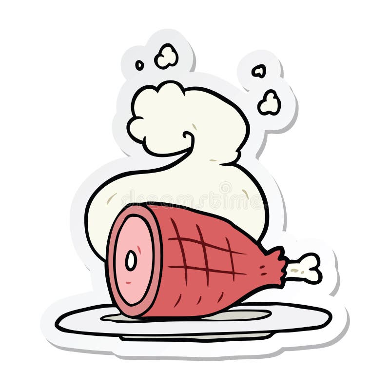 Leg Meat Cooked Beef Pork Cute Cartoon Sticker Label Stick Stock ...