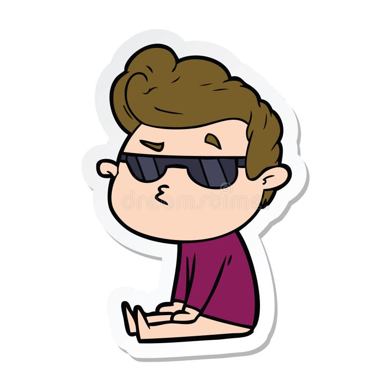 A Creative Sticker of a Cartoon Cool Guy Stock Vector - Illustration of ...
