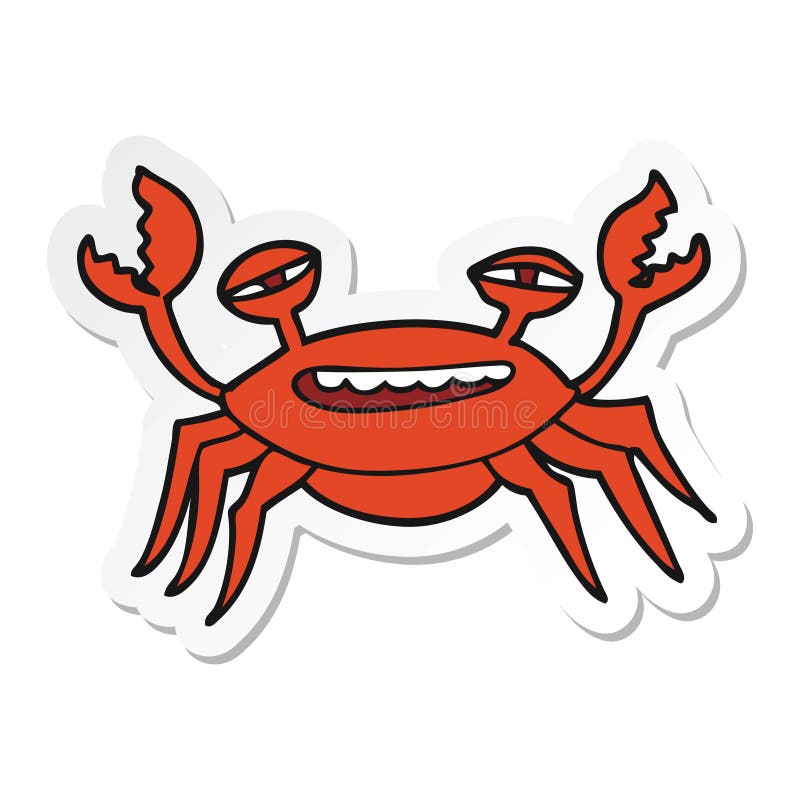 A Creative Sticker of a Cartoon Crab Stock Vector - Illustration of ...