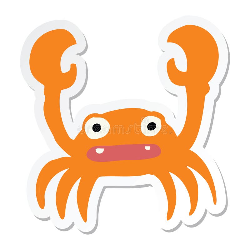 A Creative Sticker of a Cartoon Crab Stock Vector - Illustration of ...