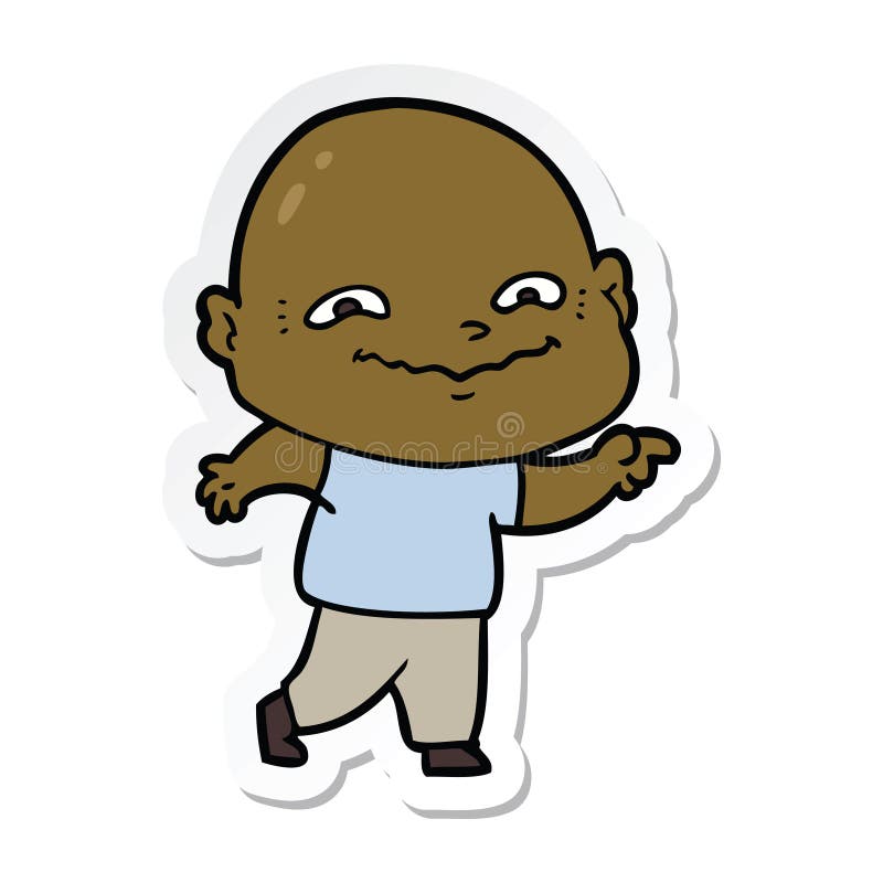 A Creative Sticker of a Cartoon Creepy Guy Stock Vector - Illustration ...