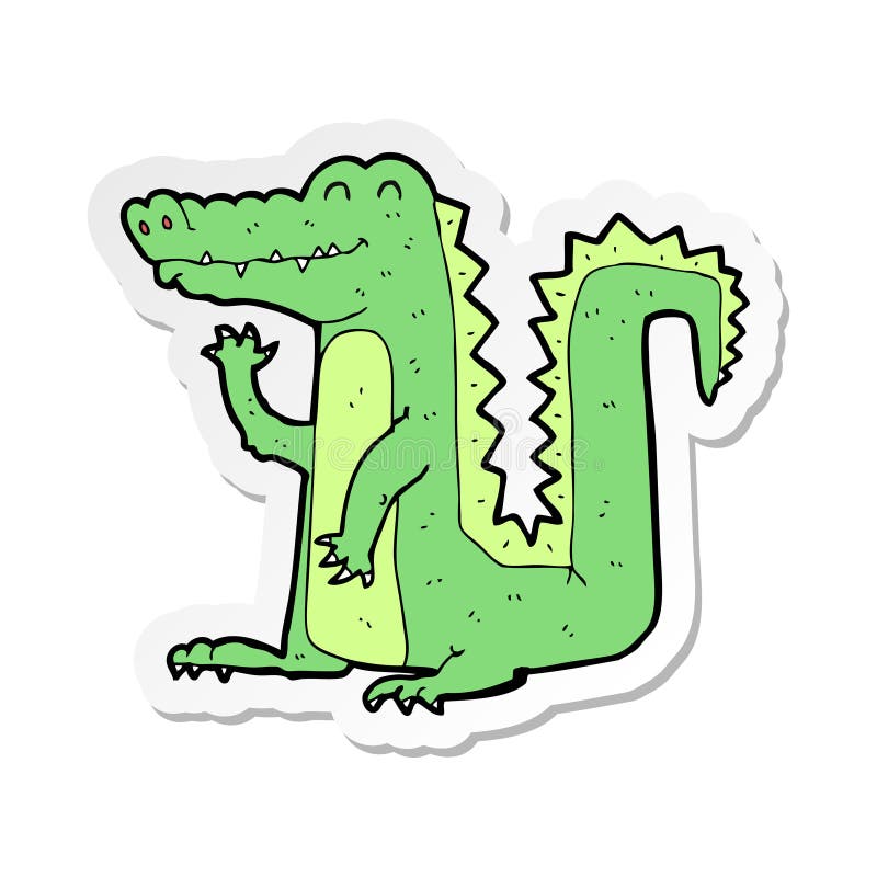 A Creative Sticker of a Cartoon Crocodile Stock Vector - Illustration ...
