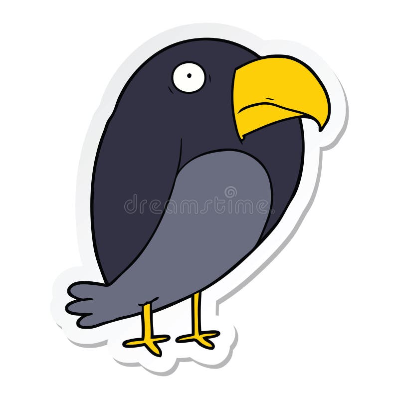 A Creative Sticker of a Cartoon Crow Stock Vector - Illustration of ...