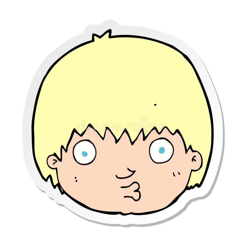 A Creative Sticker of a Cartoon Curious Boy Stock Vector - Illustration ...