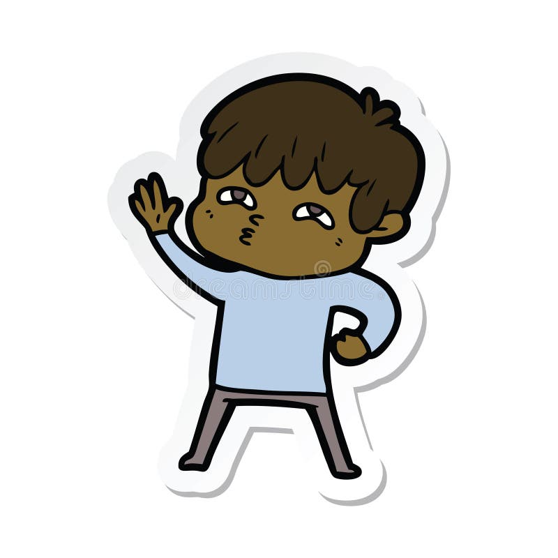 A Creative Sticker of a Cartoon Curious Man Stock Vector - Illustration ...