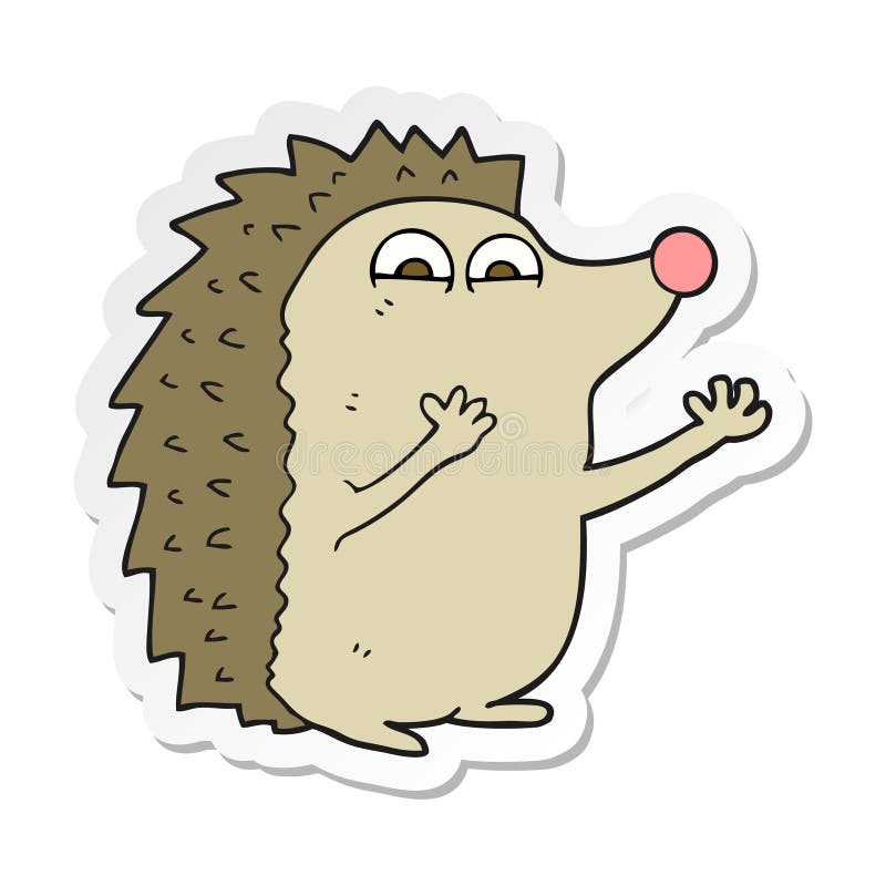 A Creative Sticker of a Cartoon Cute Hedgehog Stock Vector ...