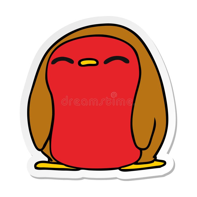 A Creative Sticker Cartoon Cute Kawaii Red Robin Stock Vector ...