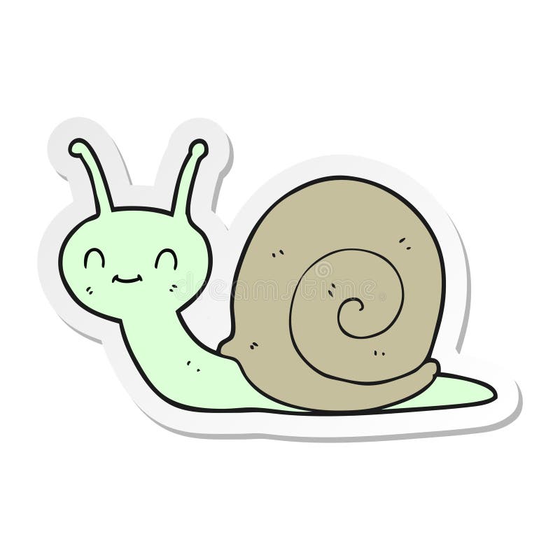 A Creative Sticker of a Cartoon Cute Snail Stock Vector - Illustration ...