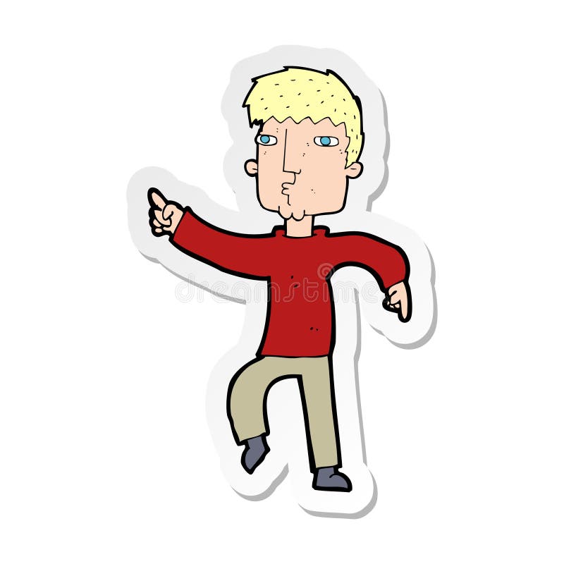 A Creative Sticker of a Cartoon Dancing Man Stock Vector - Illustration ...