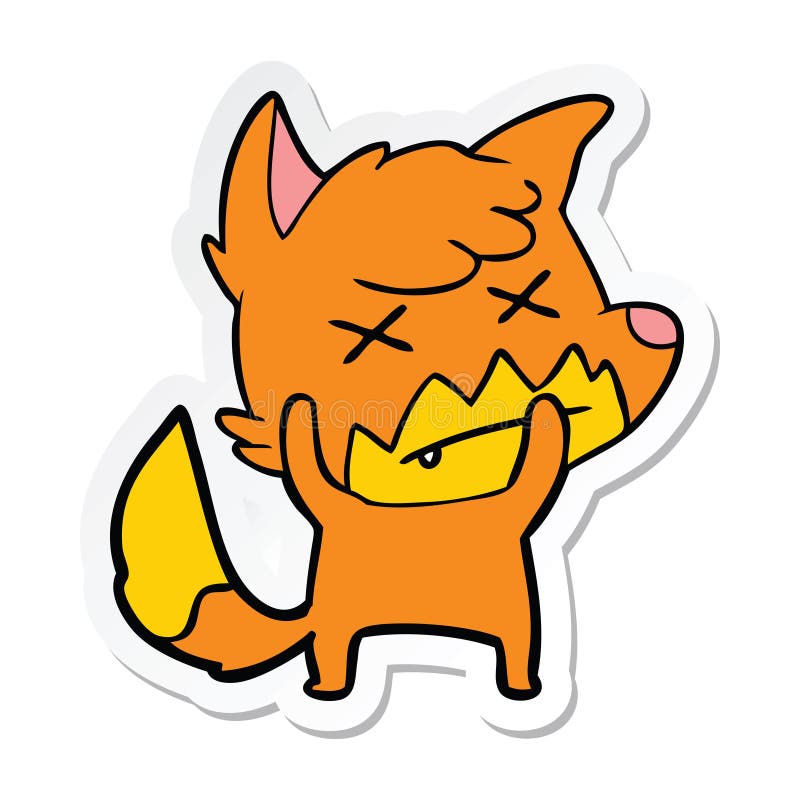 A Creative Sticker of a Cartoon Dead Fox Stock Vector - Illustration of ...