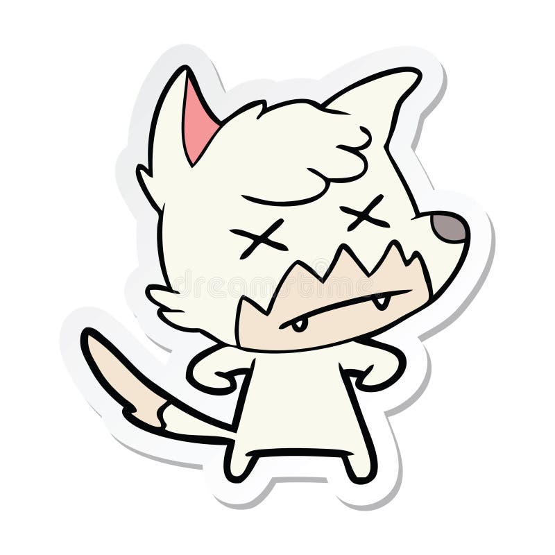 A Creative Sticker of a Cartoon Dead Fox Stock Vector - Illustration of ...