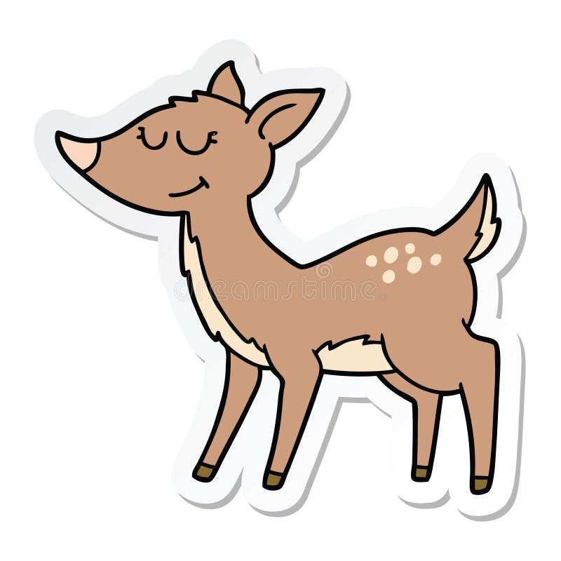 A Creative Sticker of a Cartoon Deer Stock Vector - Illustration of ...