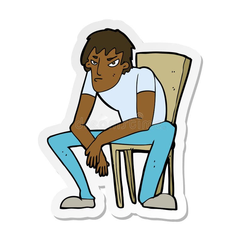 A Creative Sticker of a Cartoon Dejected Man Stock Vector ...