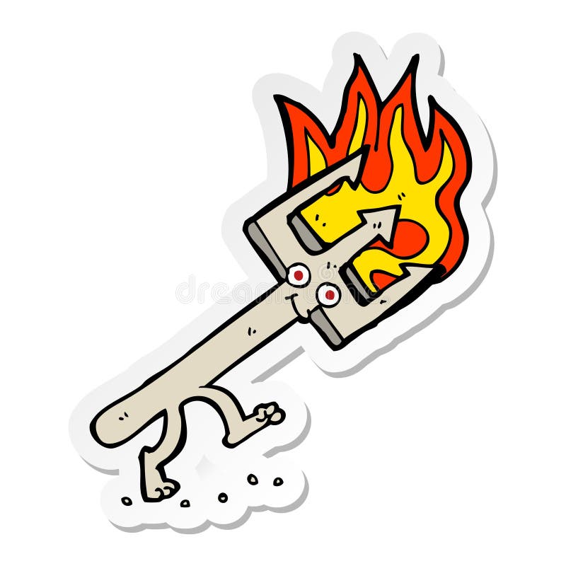 A Creative Sticker of a Cartoon Devil Fork Stock Vector - Illustration ...