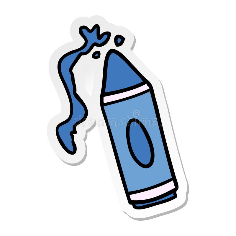 A Creative Sticker Cartoon Doodle of a Pink Crayon Stock Vector ...