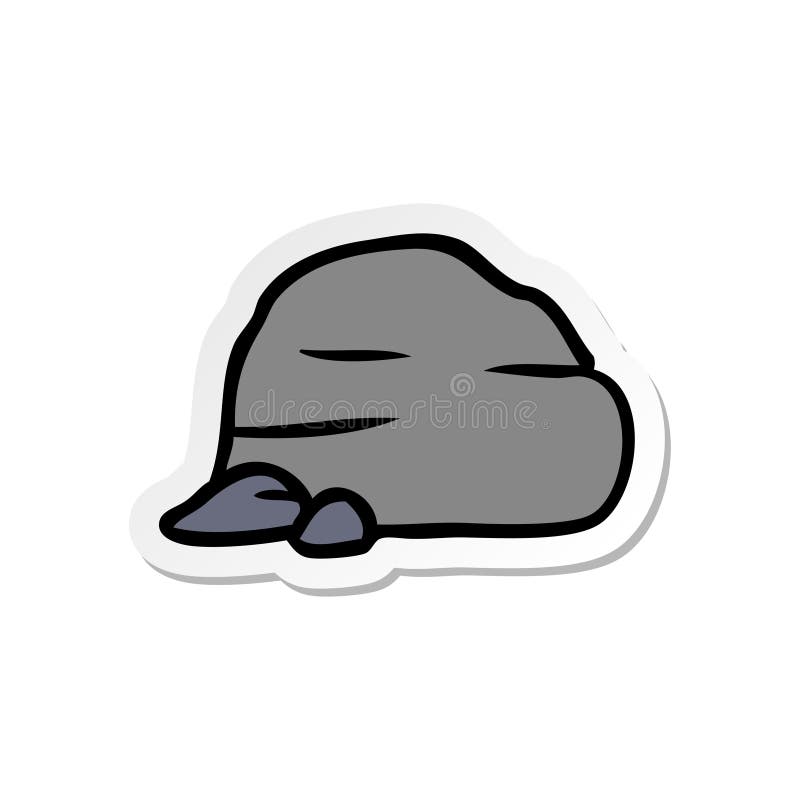 A Creative Sticker Cartoon Doodle of Stone and Pebbles Stock Vector ...