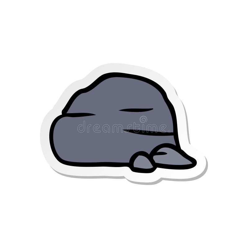 A Creative Sticker Cartoon Doodle of Stone and Pebbles Stock Vector ...