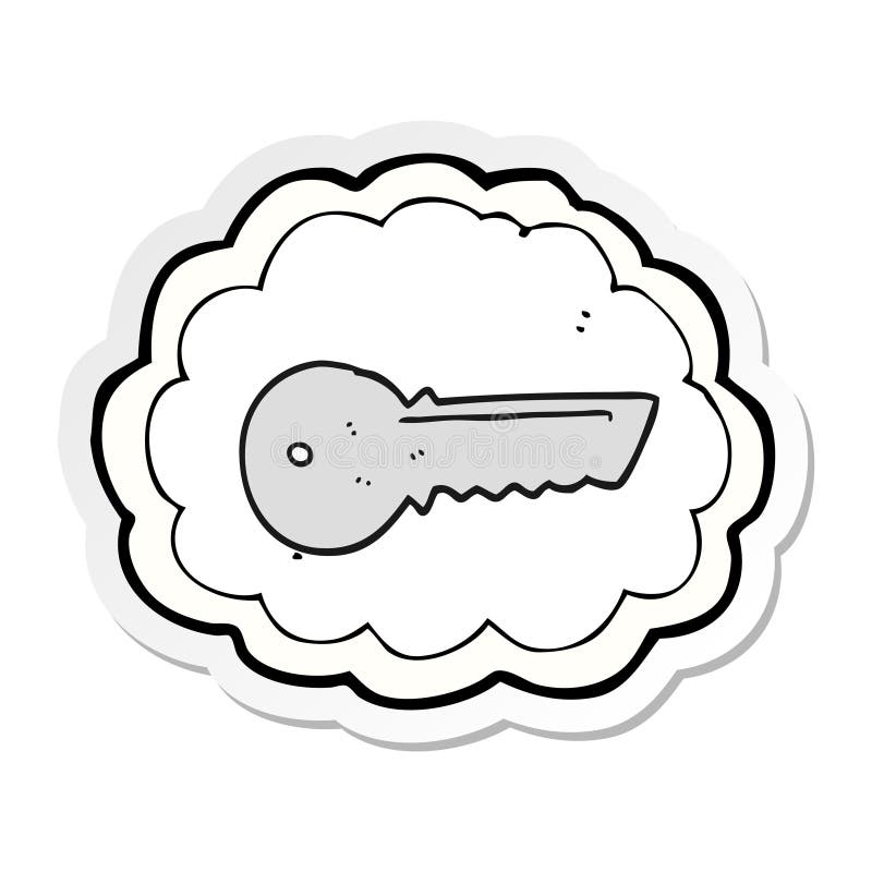 A Creative Sticker of a Cartoon Door Key Stock Vector - Illustration of ...