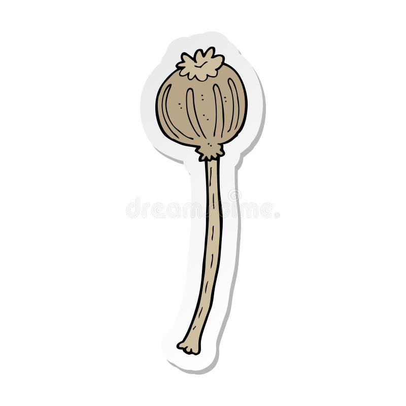A Creative Sticker of a Cartoon Dried Poppy Stock Vector - Illustration ...
