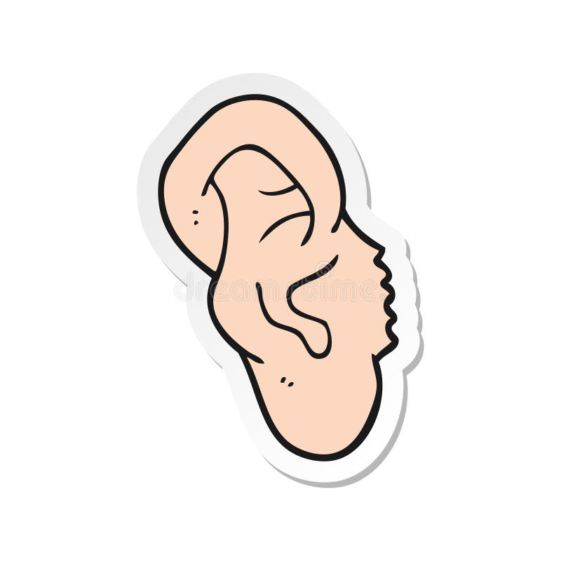 A Creative Sticker of a Cartoon Ear Stock Vector - Illustration of ...