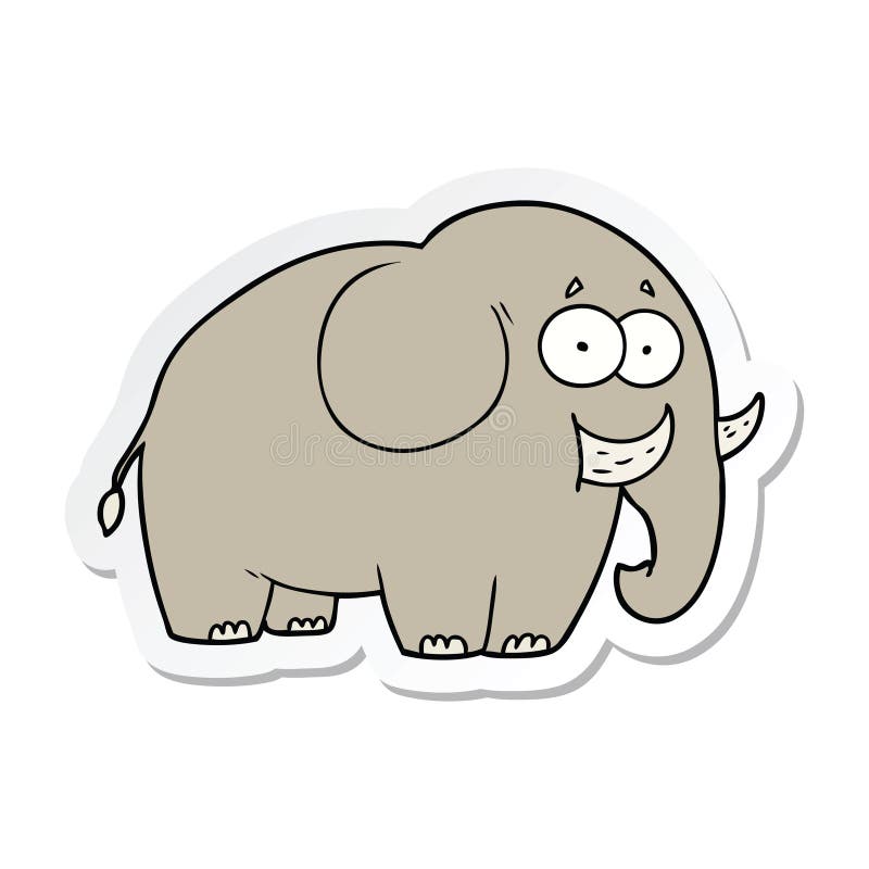 A Creative Sticker of a Cartoon Elephant Stock Vector - Illustration of ...