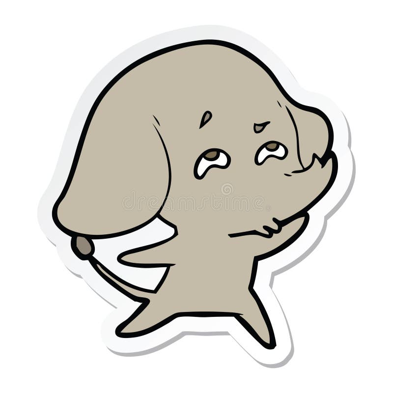 A Creative Sticker of a Cartoon Elephant Remembering Stock Vector ...