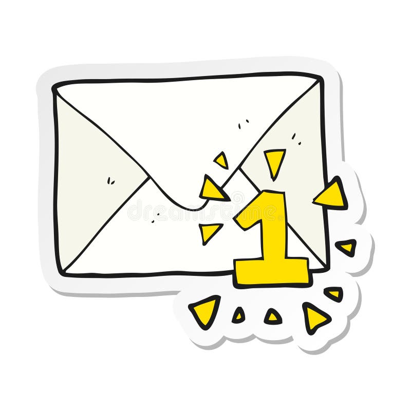 A Creative Sticker of a Cartoon Email Message Stock Vector ...