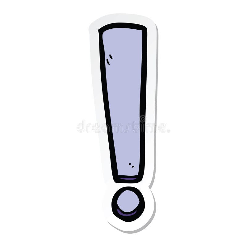 A Creative Sticker of a Cartoon Exclamation Mark Stock Vector ...