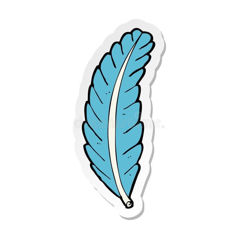 A Creative Sticker of a Cartoon Feather Stock Vector - Illustration of ...