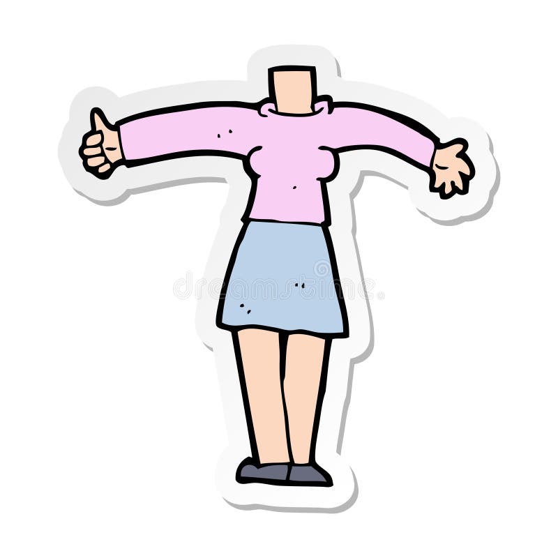 Sticker of a Cartoon Female Body Stock Vector - Illustration of ...