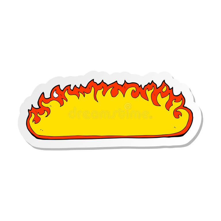 A Creative Sticker of a Cartoon Fire Border Stock Vector - Illustration ...