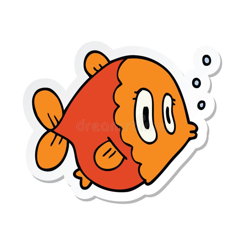 A Creative Sticker of a Cartoon Fish Stock Vector - Illustration of ...