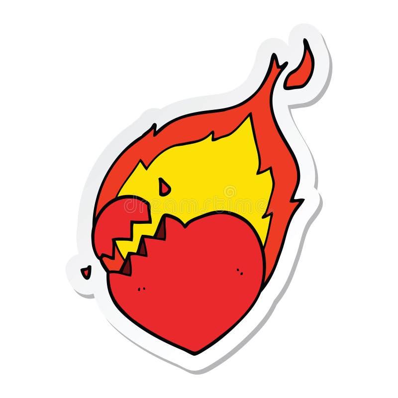 Flaming Heart Wings stock vector. Illustration of flame - 72313876