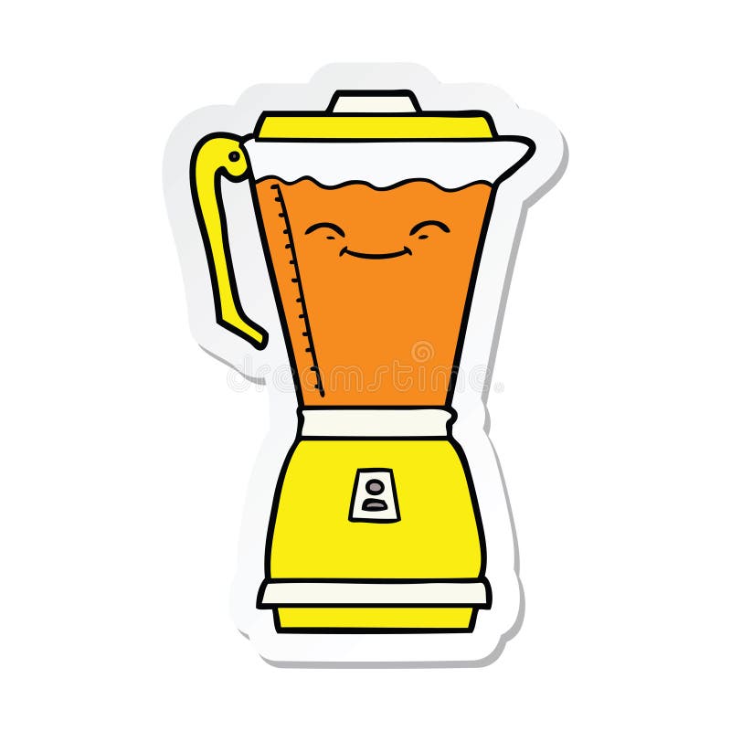 A Creative Sticker of a Cartoon Food Processor Stock Vector ...