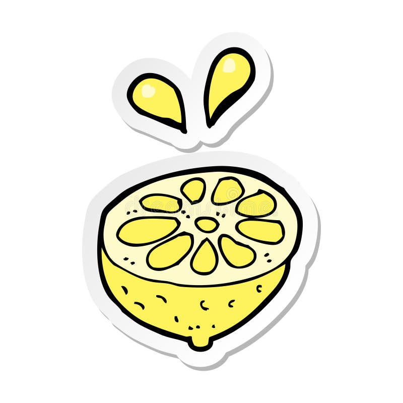 A Creative Sticker of a Cartoon Fresh Lemon Stock Vector - Illustration ...