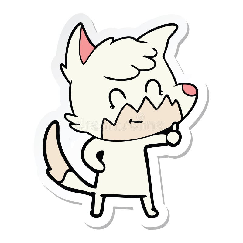 A Creative Sticker of a Cartoon Friendly Fox Stock Vector ...