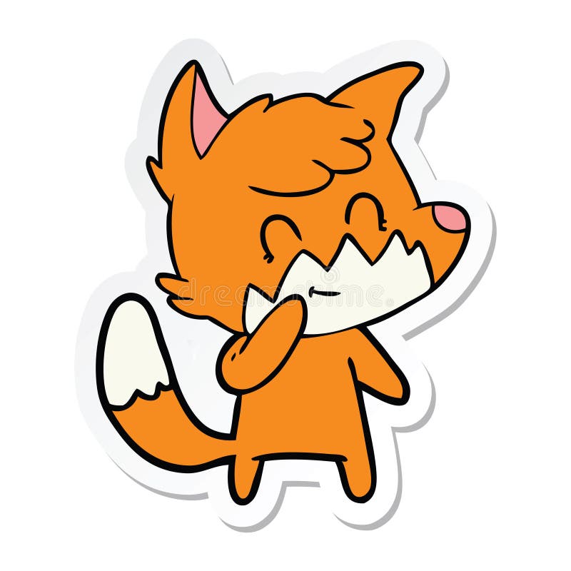 Sticker of a Cartoon Friendly Fox Stock Vector - Illustration of stick ...