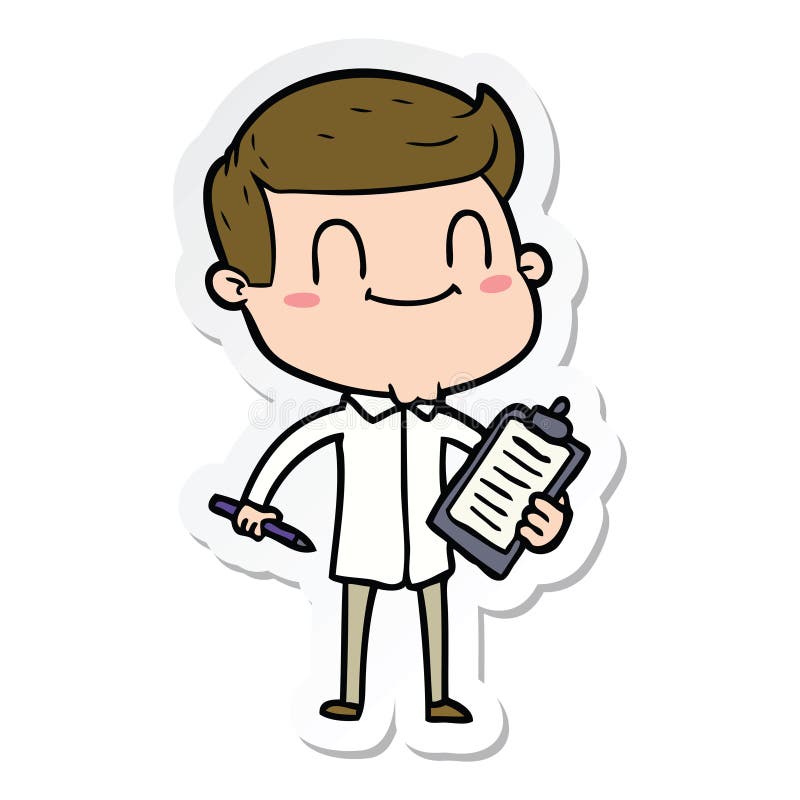 A Creative Sticker of a Cartoon Friendly Man Stock Vector ...