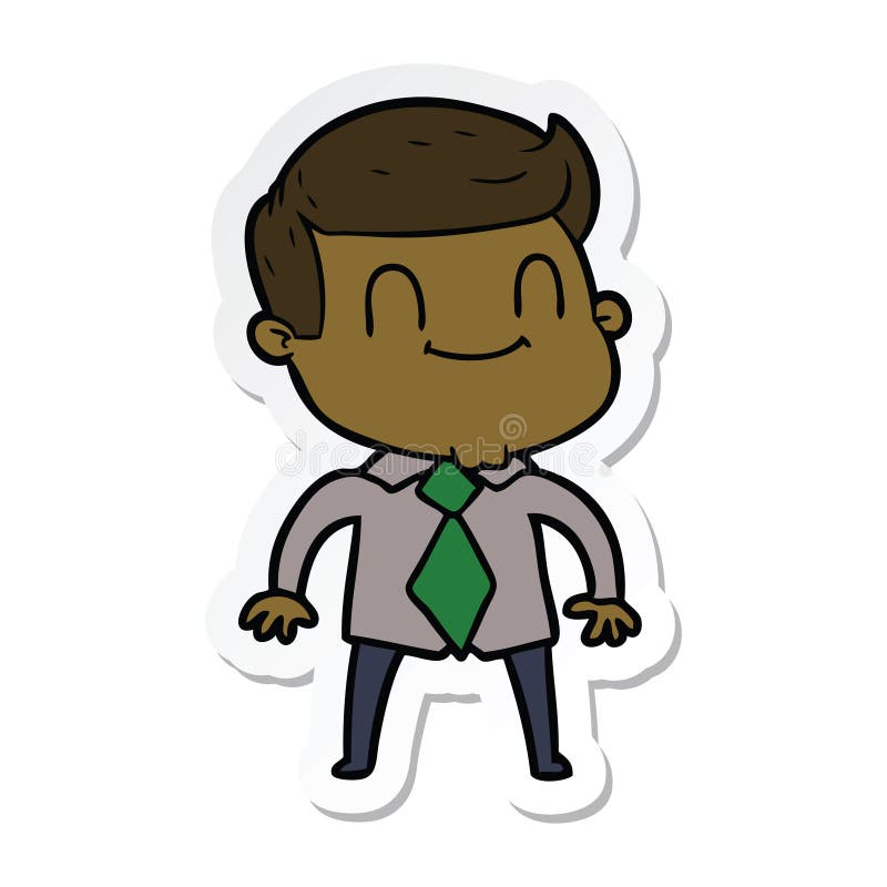 A Creative Sticker of a Cartoon Friendly Man Stock Vector ...